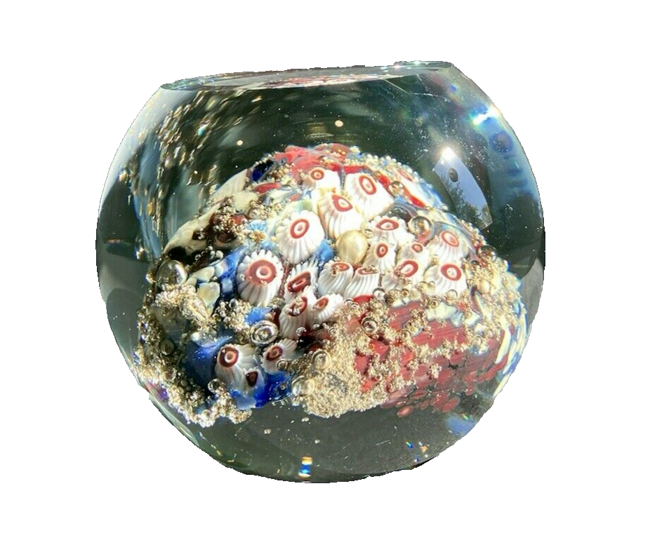 Richard Satava Art Glass Coral Reef Sea Ocean Floor Paperweight 1993 ...