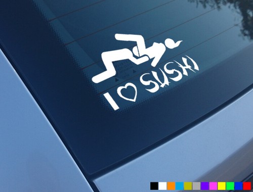 I LOVE SUSHI FUNNY CAR STICKER DECAL WINDOW BUMPER NOVELTY LAPTOP JDM ...