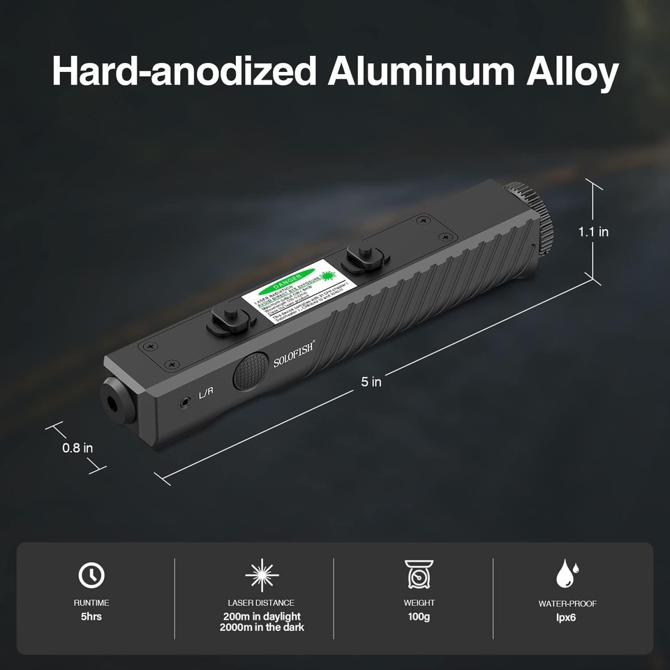 SOLOFISH Low Profile Green Laser Sight Tactical Compatible with M-Lok ...