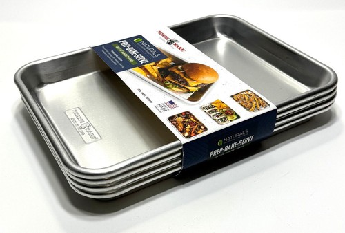 Nordic Ware Naturals Uncoated Aluminum Half Sheet Pans Bakeware 8"x11" Set of 4 | eBay