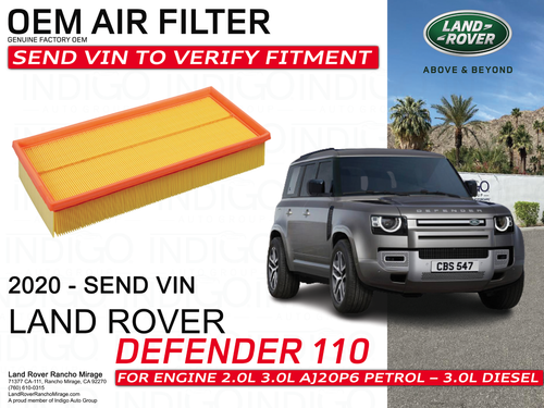 2020+ DEFENDER 110 Genuine Land-Rover Air Filter LR129322 - SEND VIN TO ...