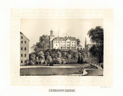 Castle Erdmannsdorf Augustusburg Ore Mountains Saxony Lithograph ...