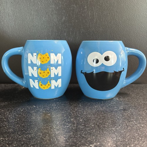 Cookie Monster Num Num Coffee Mug Cup Set Of 2 Blue Sesame Street 20 ...