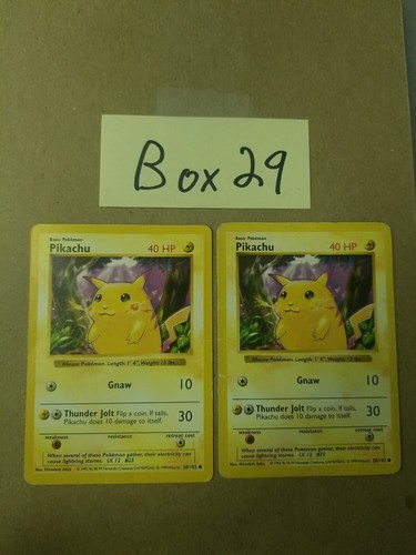 PIKACHU 58/102 - SHADOWLESS RED & Yellow CHEEKS - Base set - Pokemon ...