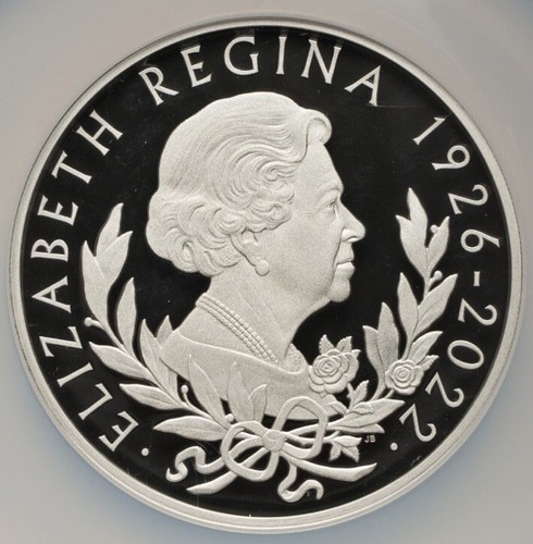 5 Oz Silver NGC PF 70 2022 Great Britain Queen Elizabeth II HM QEII ...