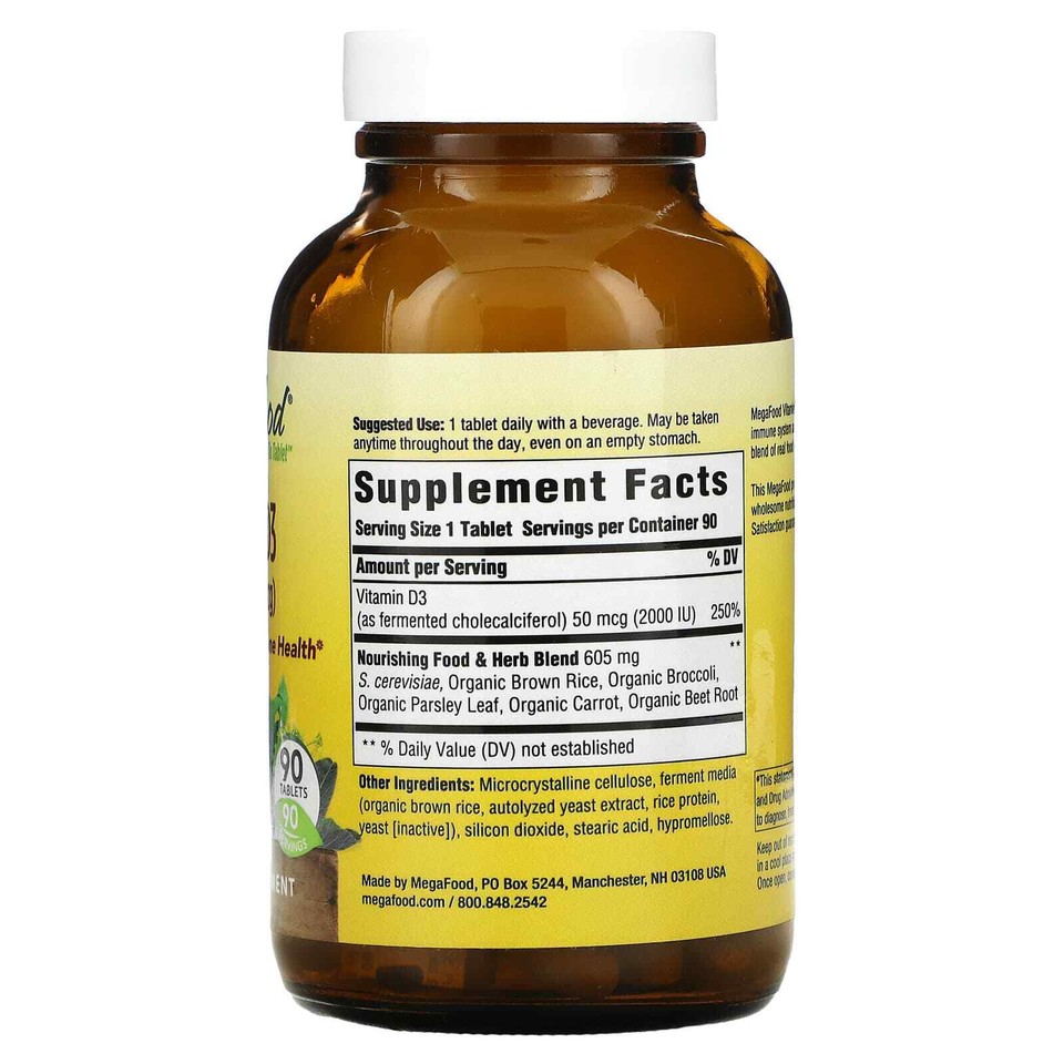 2 X MegaFood, Vitamin D3, 2000 IU, 90 Tablets 51494102220| eBay
