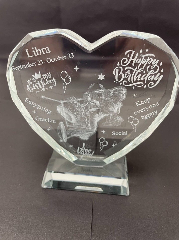 Kid's Crystal Music Box – Constellation Engraving in Love-Heart Design ...
