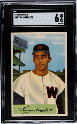 1954 BOWMAN # 88 - TOM UMPHLETT - ROOKIE CARD - WASHINGTON SENATORS ...