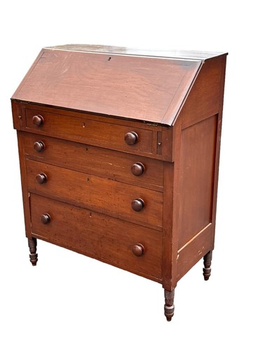 1820s pa walnut slant lid desk turned feet country americana pegged ...