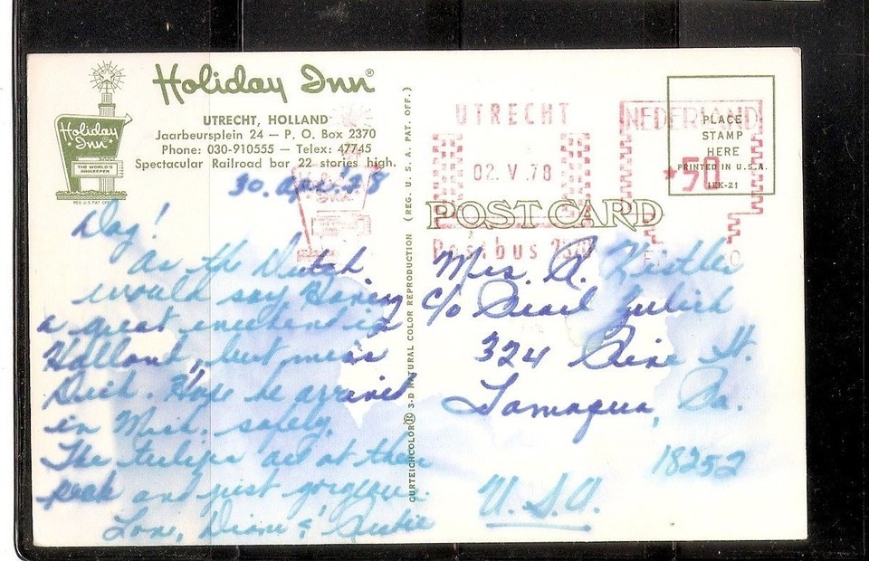 Holiday Inn, Utrecht, Holland. Vintage Postcard | eBay