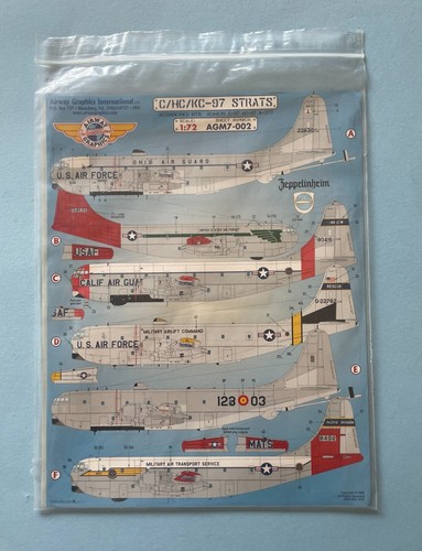 AIRWAY GRAPHICS #AGM7-002 1/72 Boeing C-97 HC-97 KC-97 Strats DECALS 12 ...