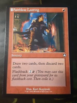 Faithless Looting Retro Frame , Commander Brothers War , NM ,MTG ,FREE ...