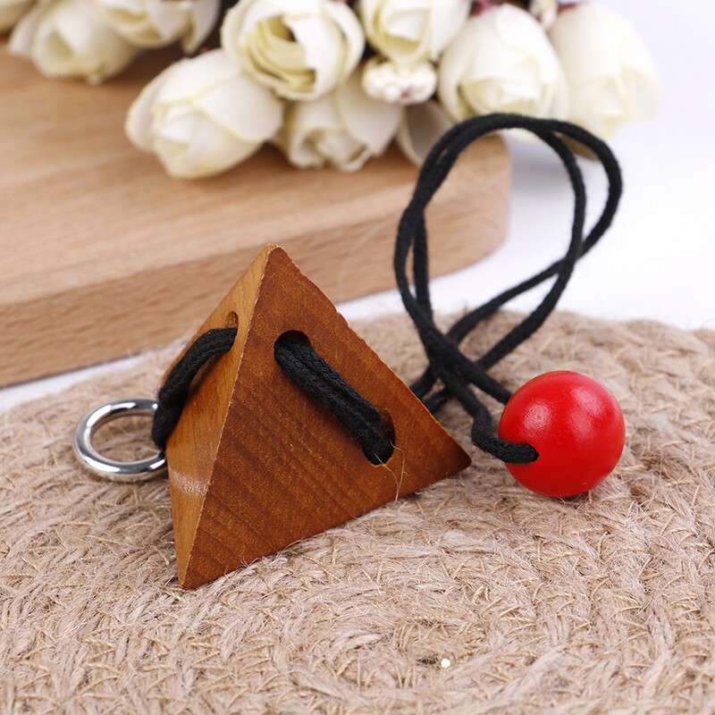 IQ rope wooden puzzle logic brain teaser string puzzles game for adults ...