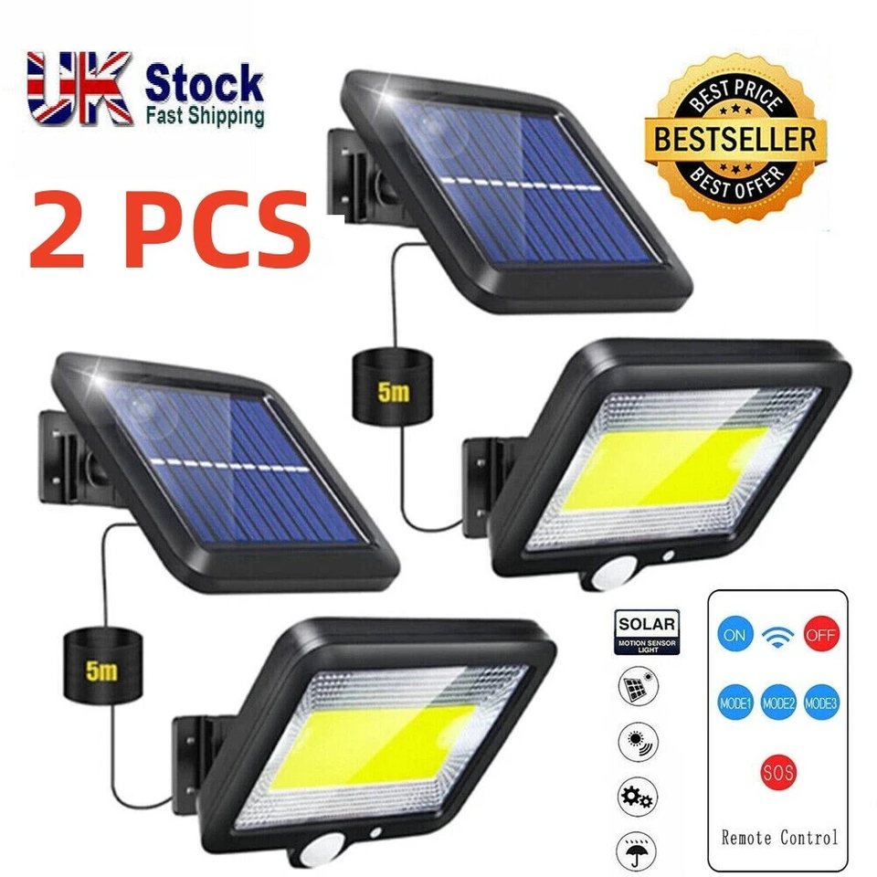 Solar Power PIR Motion Sensor Wall Light LED Outdoor Garden Security ...