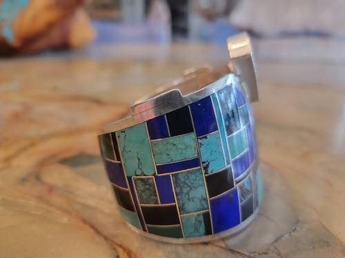 Stunning Native American Cuff Alice Platero Inlaid Lapis, Turquoise ...