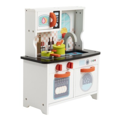 Kids Wooden Mini Play Kitchen Pretend Kitchen Toy Set Children Cooking ...