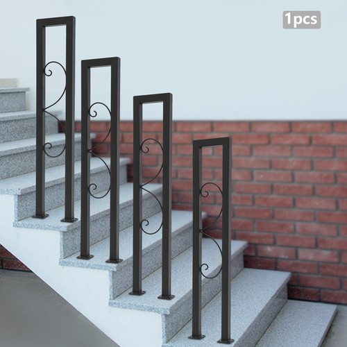 85cm Retro Non-Slip Safety Stair Handrail Black U-Shaped Railing Indoor ...