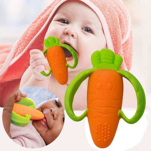 Children Toys Teether Silicone Carrot Gum Tooth Grinder Teething Soft ...
