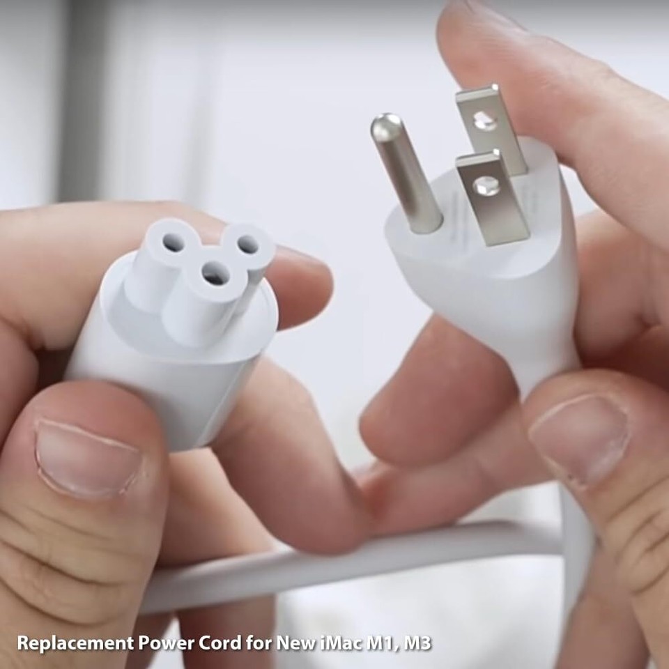 US Plug Power Cord for 24" iMac Power Adapter M1 M3 A2438/A2439/A2873 ...