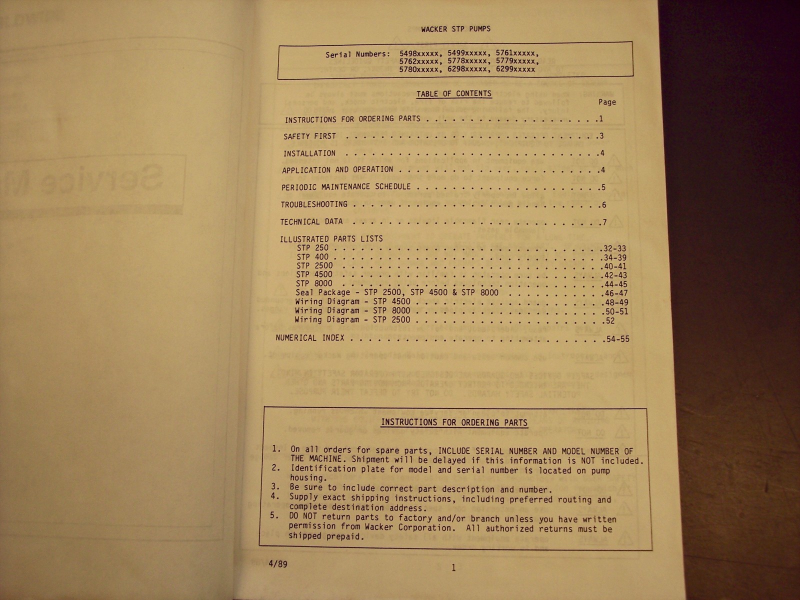 Wacker STP Pumps Service Manual and Parts Book E0392 | eBay