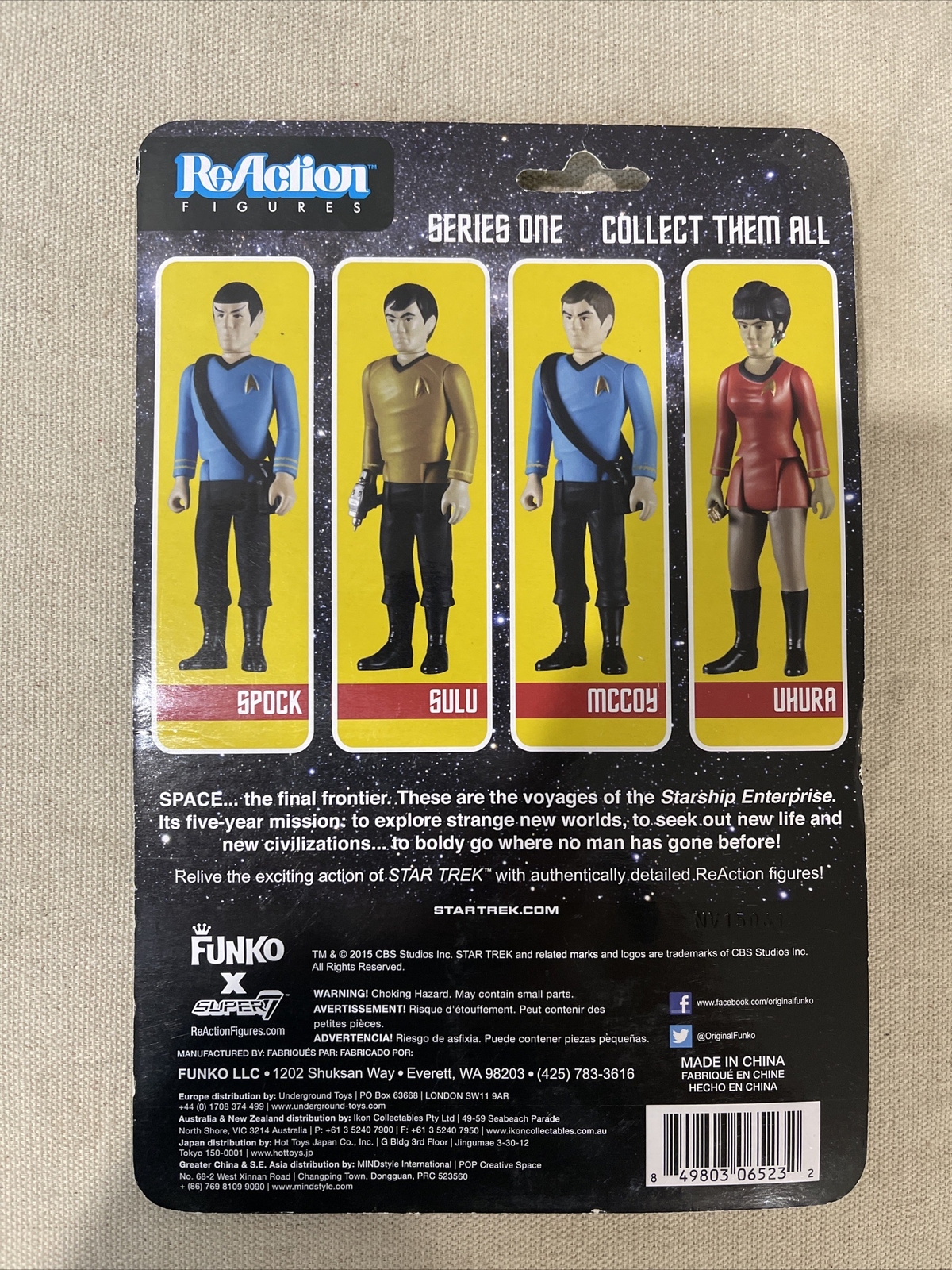 STAR TREK Funko ReAction 2015 Series x5 3.75 Inch Figures -Kirk, Spock ...