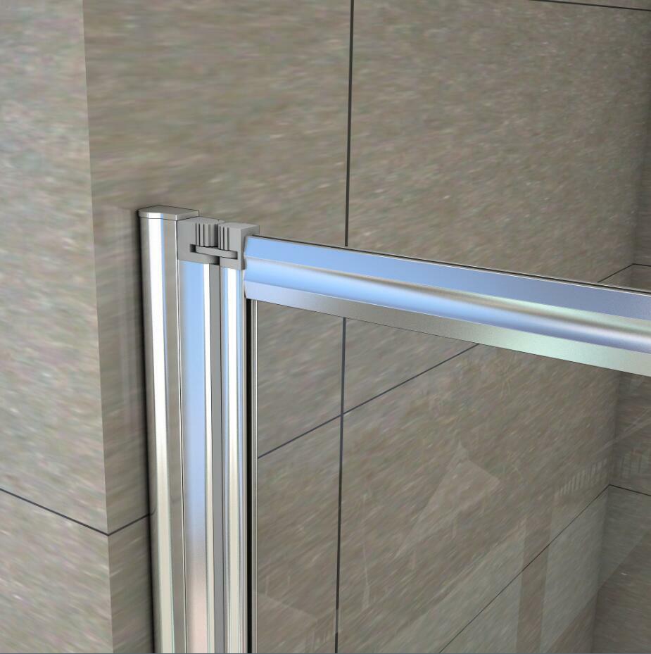 Designer Modern Glass Over Bath Sliding Shower Screen Straight Framed ...