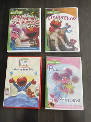Sesame Street DVDs 3 Elmo And 1 P For Princess Lot Of 4 DVDs ...
