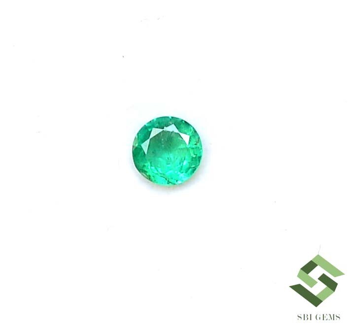 4.75 mm Certified Natural Emerald Round Cut 0.38 CTS Untreated Loose ...
