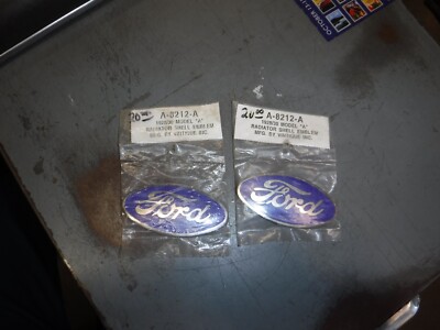 1928/30 Model A Ford script radiator grille badge emblem patina brass ...