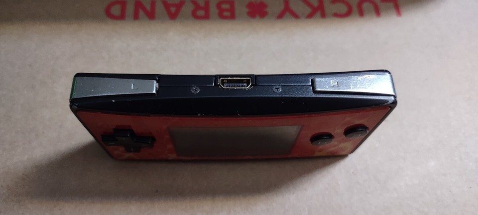 Nintendo GameBoy Micro Console Black with Flame Plate Tested & Working ...