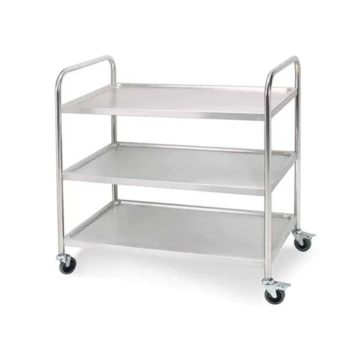 3 Tier Stainless Steel Utility Cart Round 86X54X94Cm Large | eBay Australia