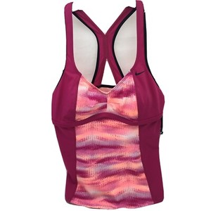 Nike Tankini Racerback Bathing Suit Top Hot Pink Padded Bra NWT ...
