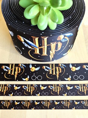 5/8, 7/8, 1.5 & 3" (1 YD) Harry Potter Grosgrain Ribbon Wizard Glasses ...