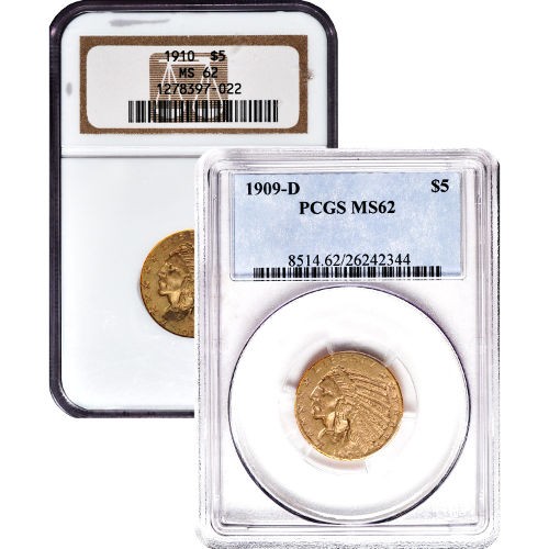 Pre-33 $5 Indian Gold Half Eagle Coin (MS62, PCGS or NGC) | eBay