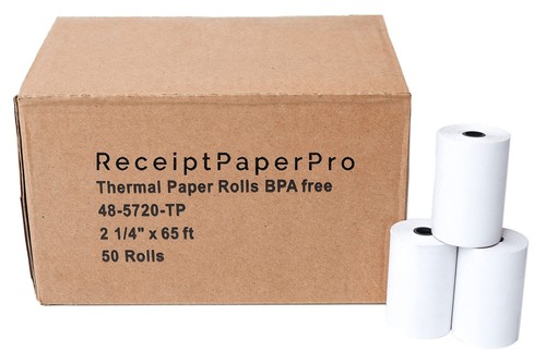 2 1/4” x 65 ft Thermal Paper Receipt Rolls fits Ingenico 3500 5000 ...