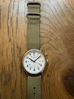 Timex Weekender Green Watch 38mm Case 20mm Band Good Condition | eBay