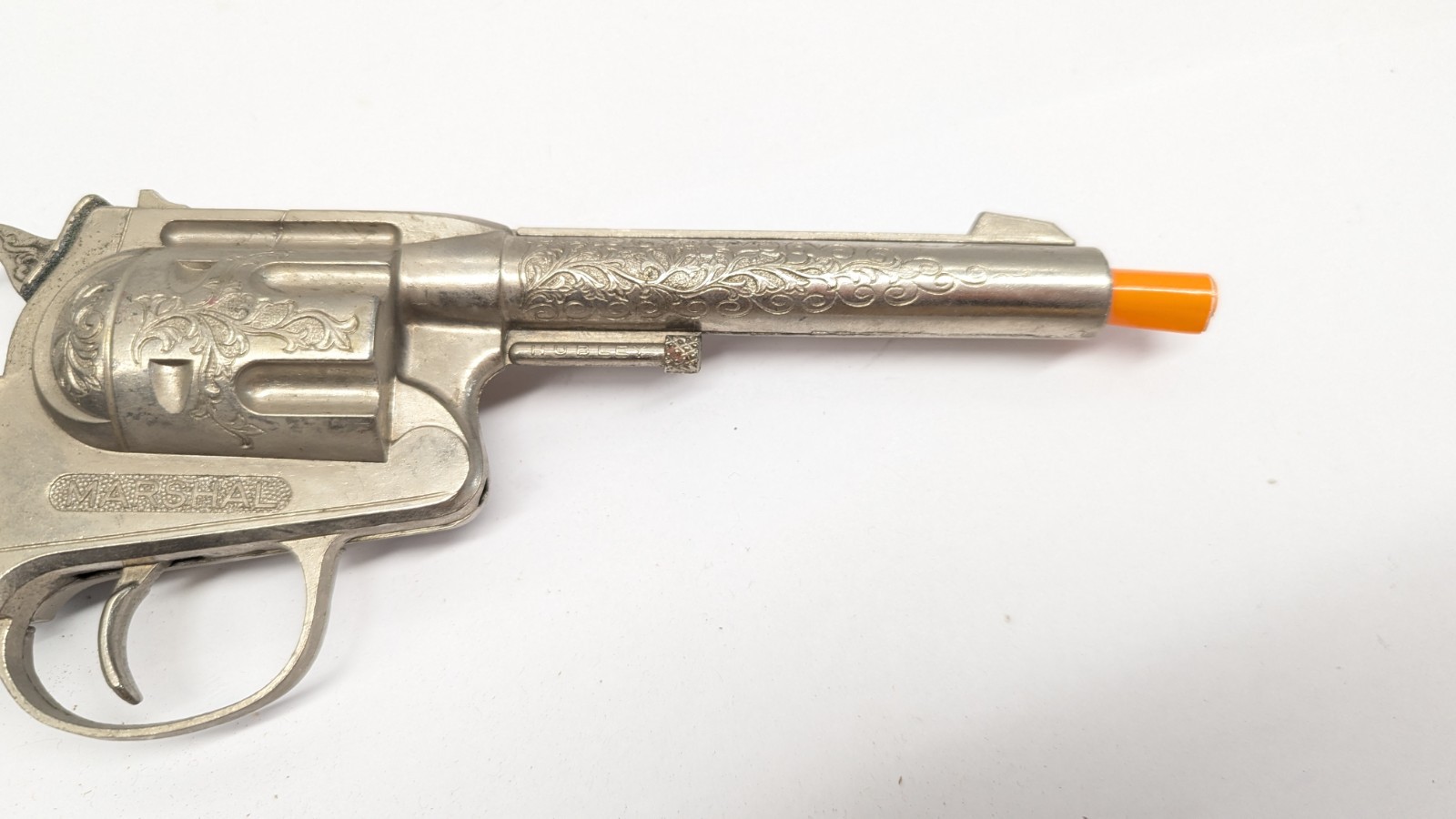 Vintage Marshall Toy Cap Gun Revolver Pistol Blue Turquoise Steer Grip ...