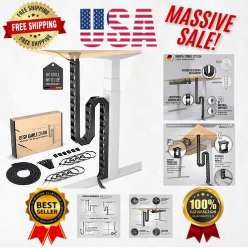 Modern Cable Management Vertebrae for Sit Stand Desks - Black 52 ...