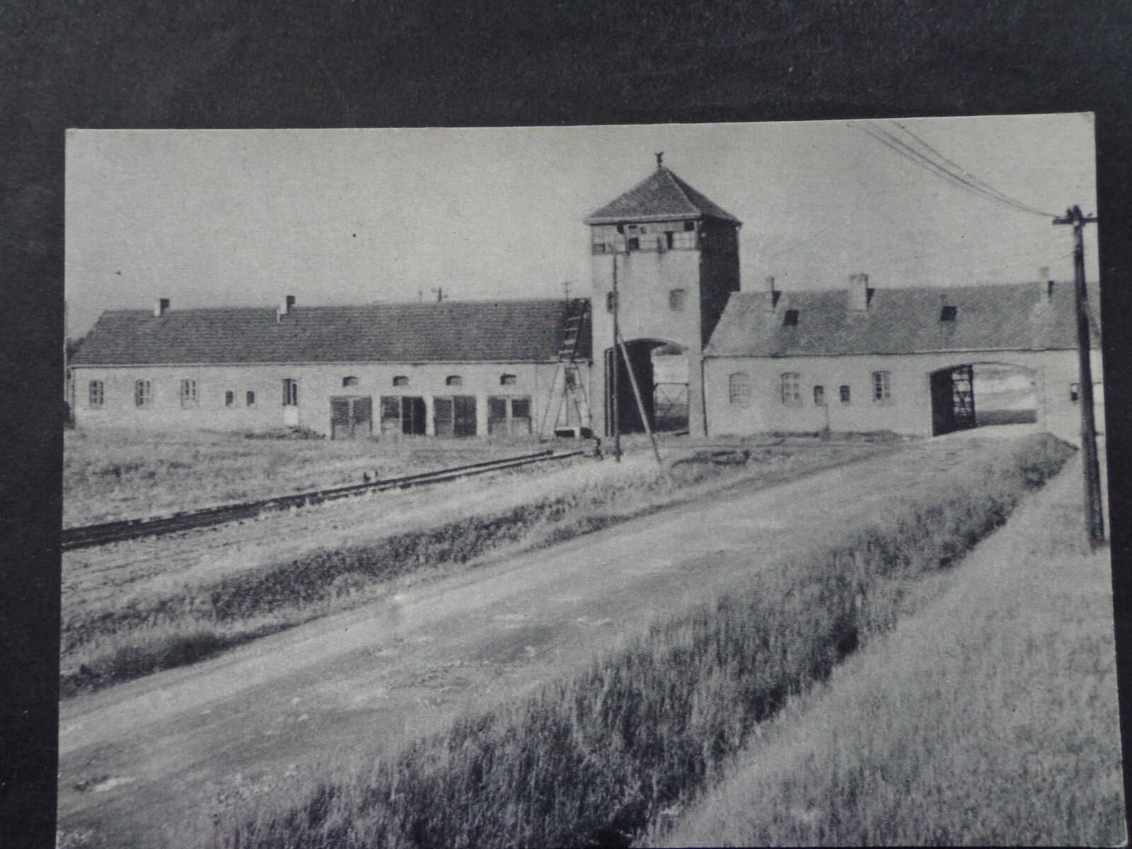 Original Auschwitz Poland Concentration Camp postcard RPPC gate of ...