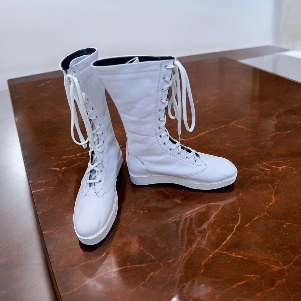 Men's Wrestling Boots, Pro Leather Wrestling Shoes, Custom Lace-Up ...