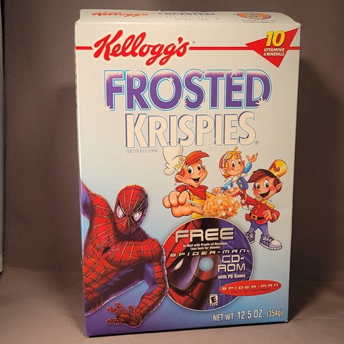 2002 Kelloggs Cereal SPIDER MAN Promotional Box Frost Krispies Empty ...