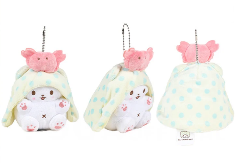 New Sanrio Marumofubiyori Plush Key Fob KeyChain Crab Purse Bag Holder ...
