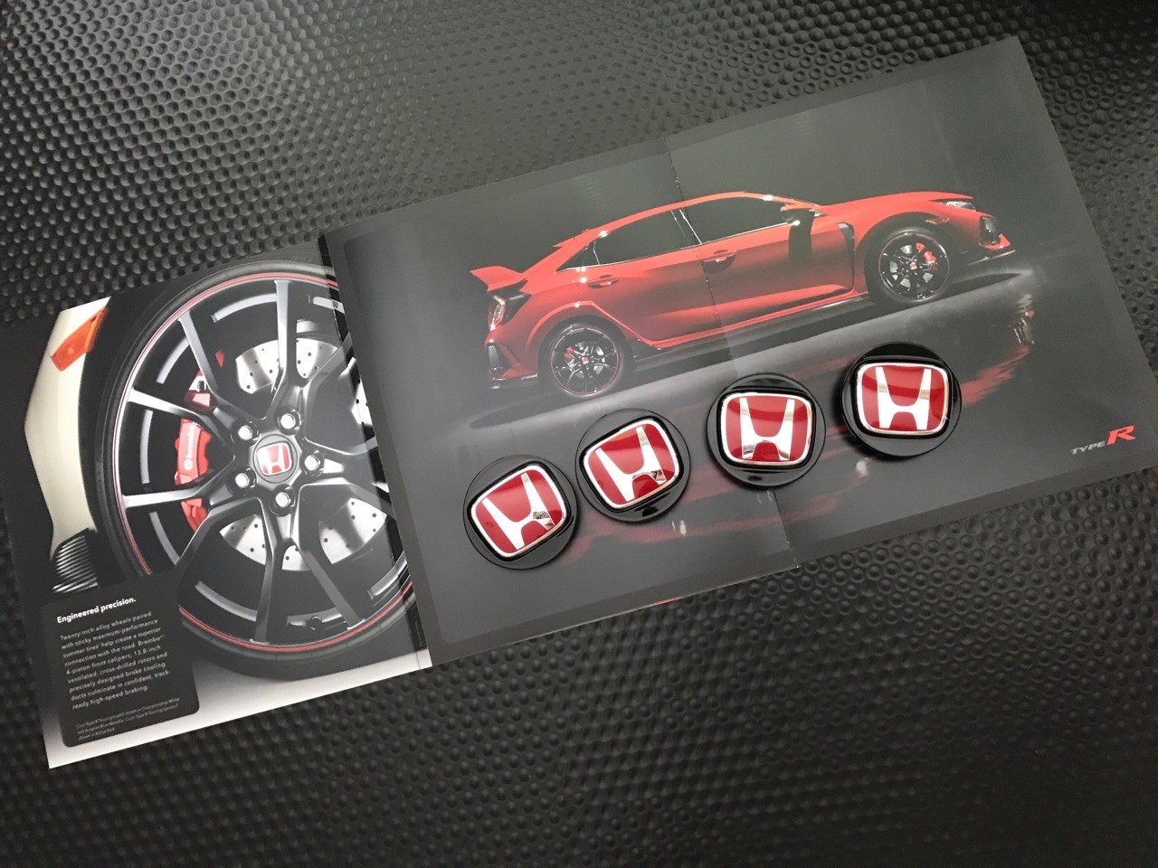 GENUINE OEM HONDA 17-20 CIVIC TYPE R FK8 RED H WHEEL CENTER CAP COVER ...