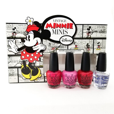OPI Vintage Minnie Mouse Mini, 1.8fl. oz x 4, OPI Nail Polish mini ...