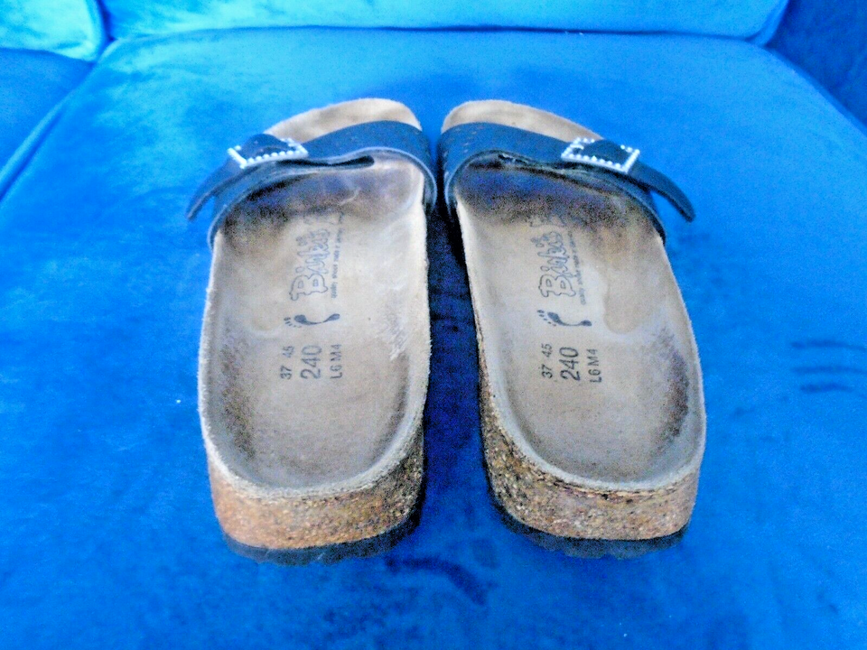 WOMEN'S BLACK BIRKENSTOCK SLIDE ONS WITH RHINESTONE BUCKLES MADE IN ...