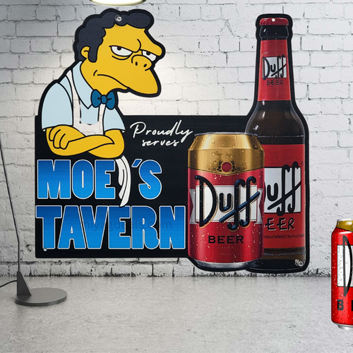 Huge Moe's Tavern Proudly Serves Metal Sign Mancave, Bar Wall Decor ...