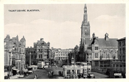 BLACKPOOL - TALBOT SQUARE - DATED 1956 ~ AN OLD REAL PHOTO POSTCARD ...