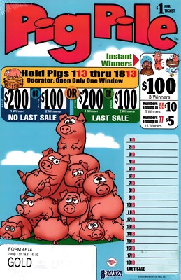 Pull Tickets - Pull Tabs - Hard Card - Game - Pig Pile | eBay
