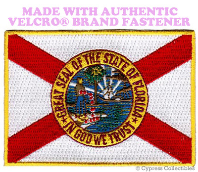 FLORIDA STATE FLAG PATCH EMBROIDERED SYMBOL APPLIQUE w/ VELCRO® Brand ...