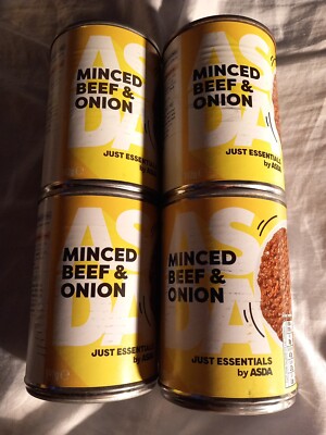 4 TINS of Asda Minced Beef & Onion.4 CANS x392g=1.568Kg.BB Nov 2026 ...